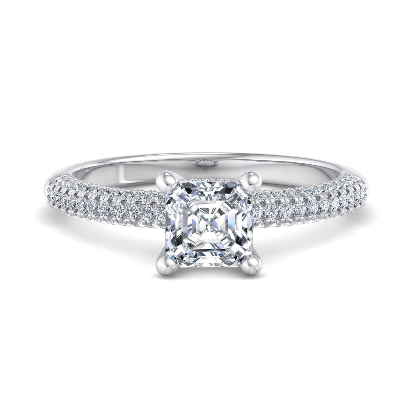 Alor Jewel 14K White Gold Over Asscher Cut 1.5 Ct Lab Created Diamond ...