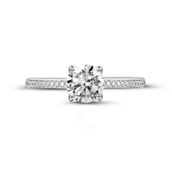 Alor Jewel 14K White Gold Over Diamond Ring - 1.4 Ct Round Cut Lab ...