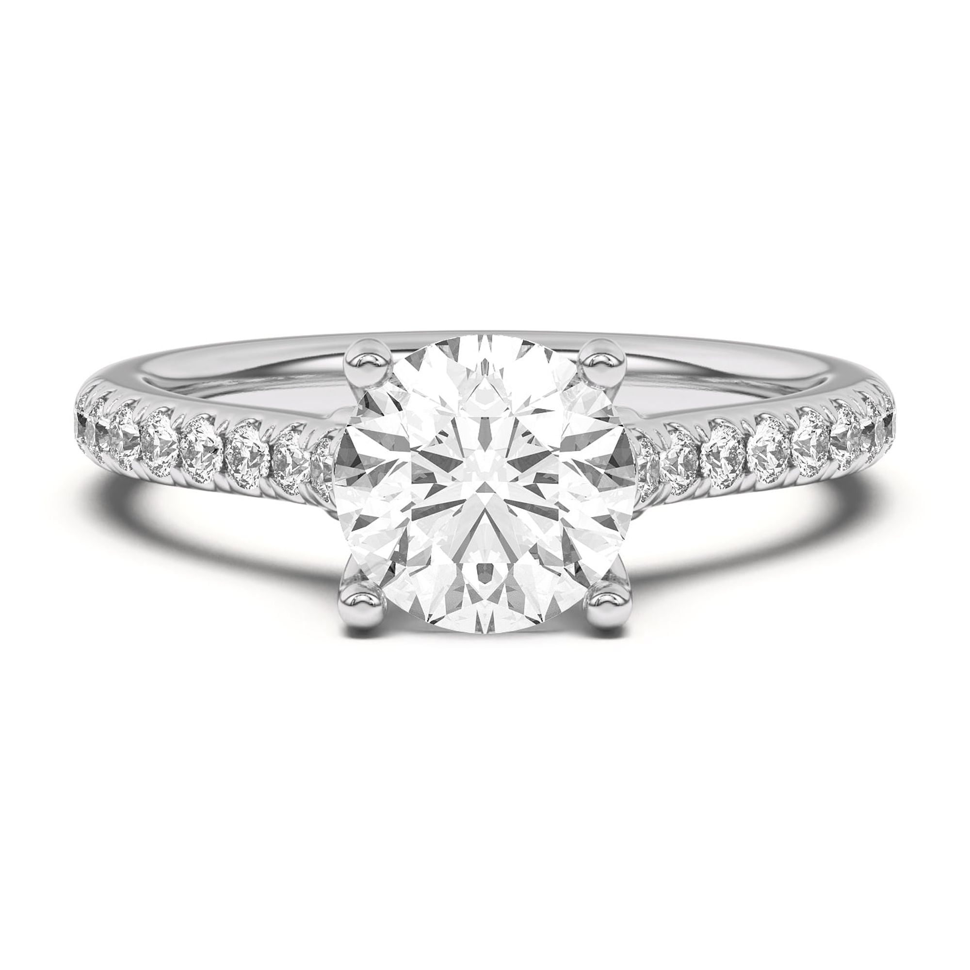 Alor Jewel 14K White Gold Over Diamond Ring - 1 Ct Round Cut Lab ...