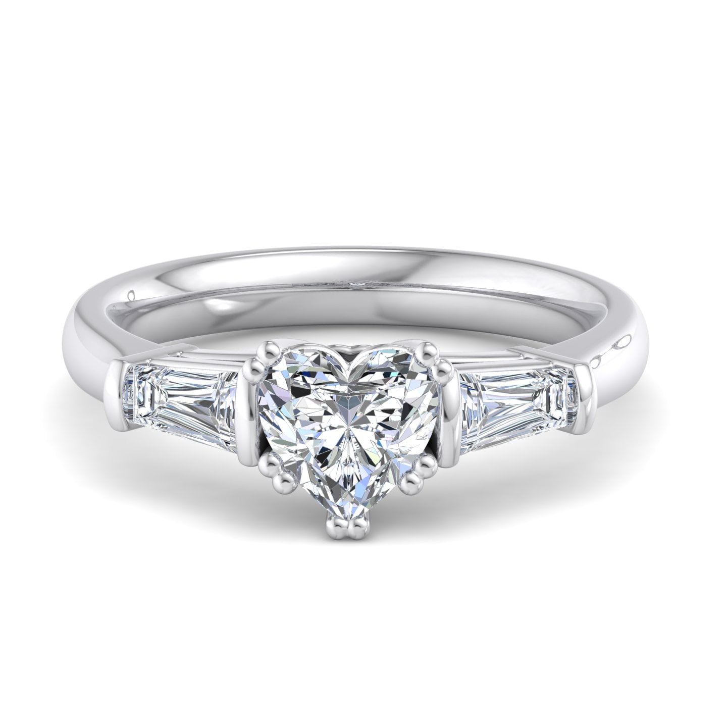Alor Jewel 14K White Gold Over Engagement Ring - 1.7 Ct Heart Cut Lab ...