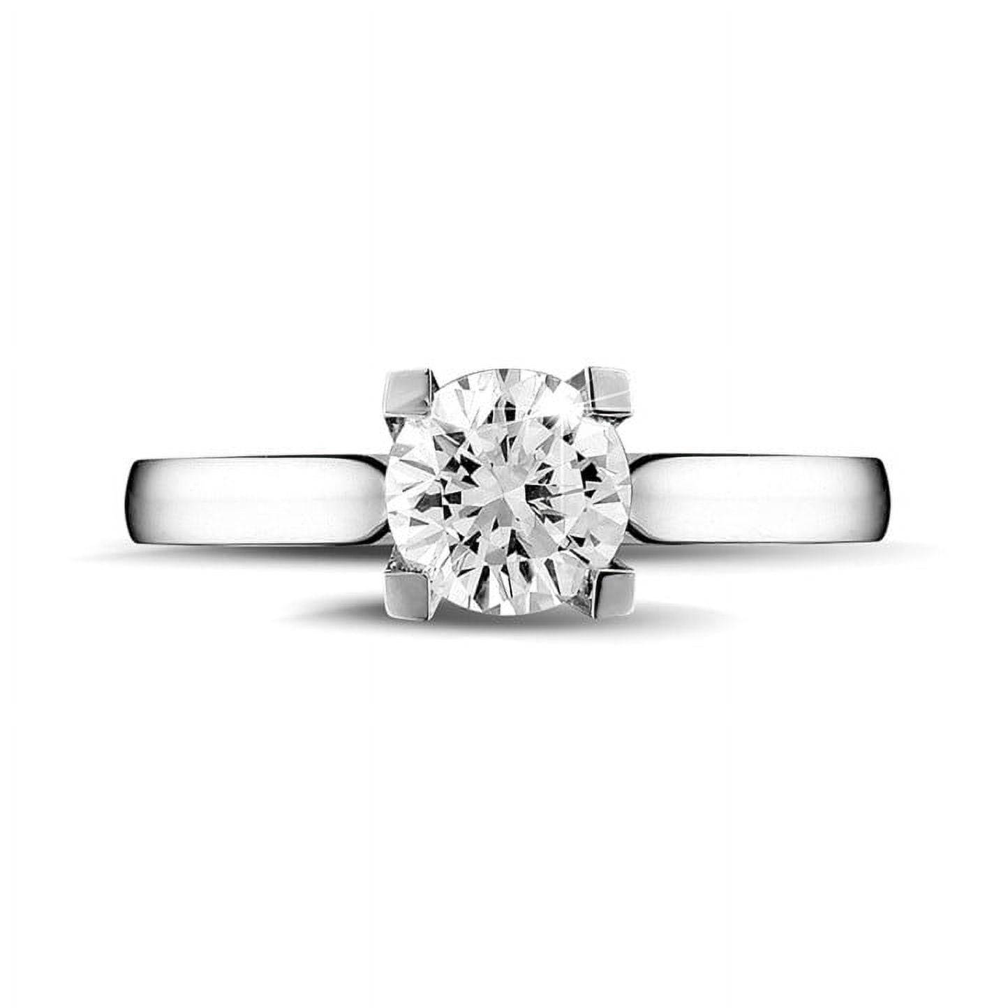 Alor Jewel 14K White Gold Over Engagement Ring - 1 Ct Round Cut Lab ...
