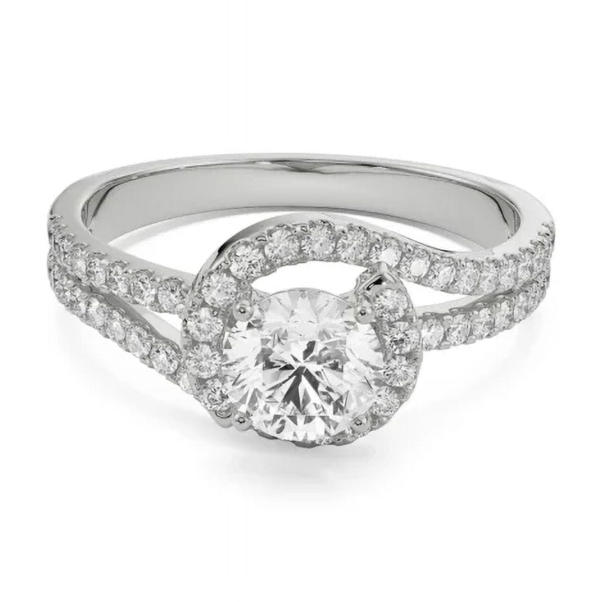 Alor Jewel 14K White Gold Over Ring - 1.3 Ct Round Cut Lab Created ...