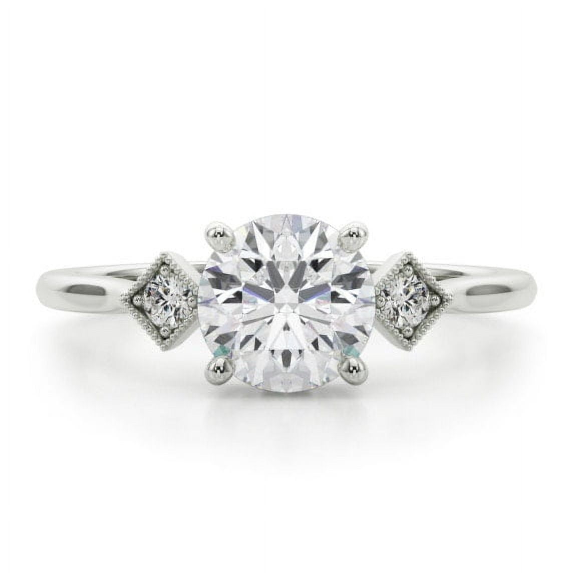 Alor Jewel 14K White Gold Over Ring - 1.9 Ct Round Three Stone Prong ...