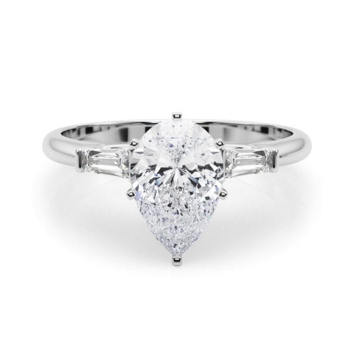 Alor Jewel 14K White Gold Over Ring - 2.1Ct Pear Cut Lab Created ...