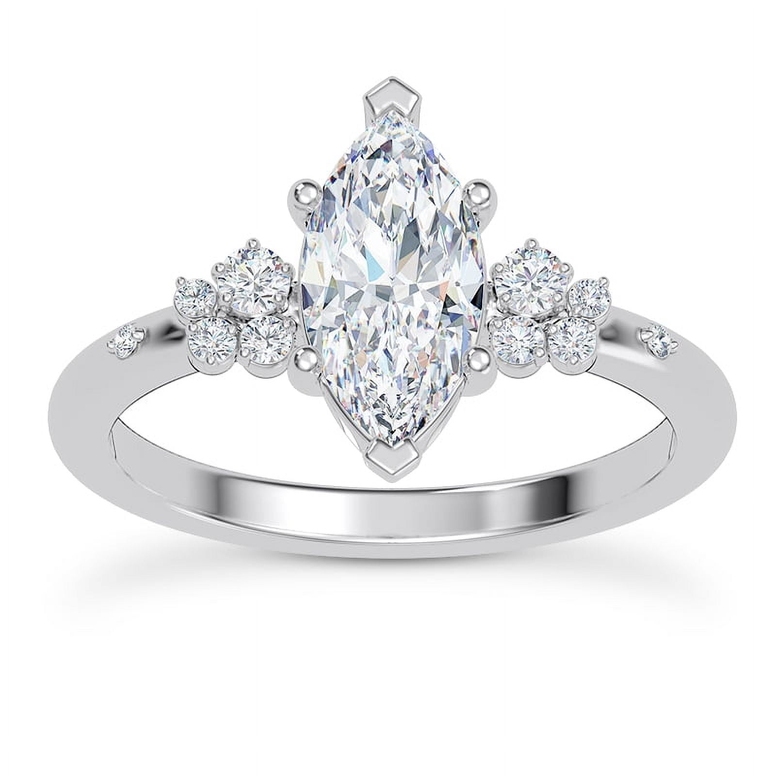 Alor Jewel 2.1 Ct Lab Created Marquise Cut Diamond Solitaire Engagement ...