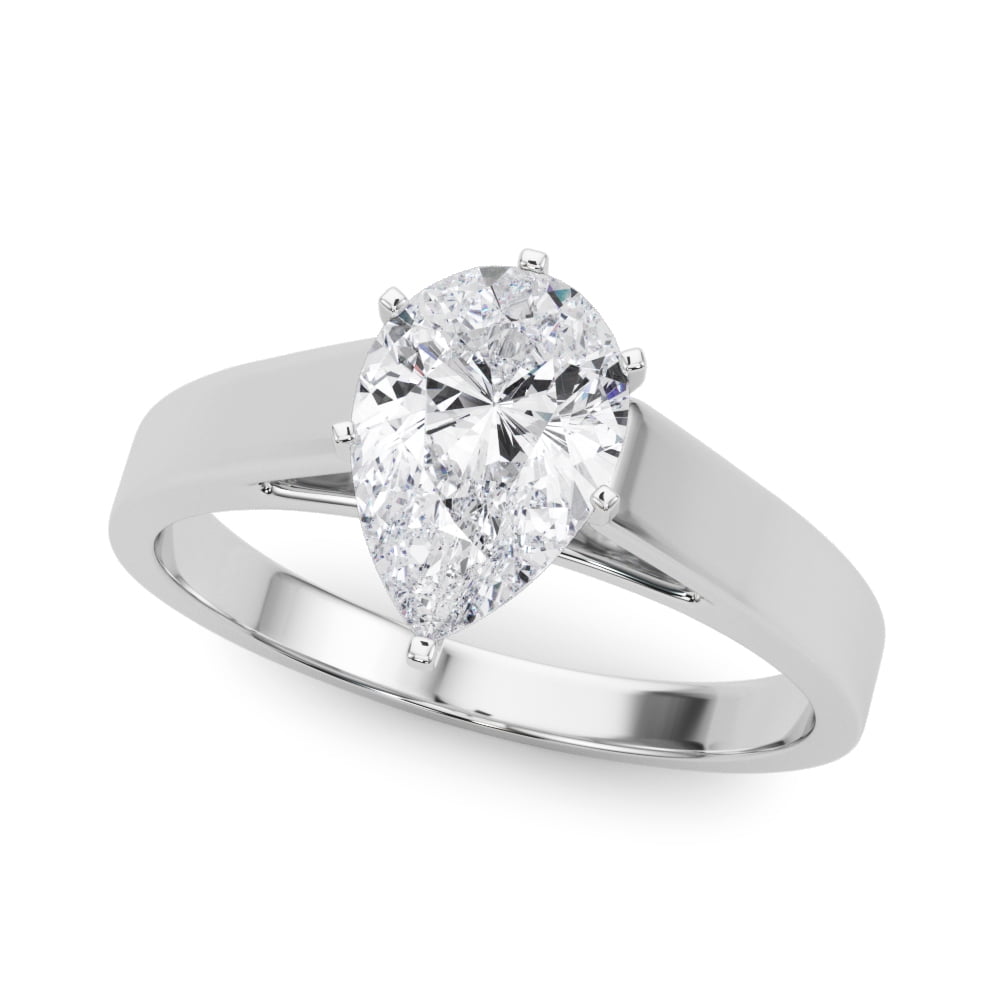 Alor Jewel 2.1 Ct Pear Cut Lab Created Diamond Solitaire Engagement ...