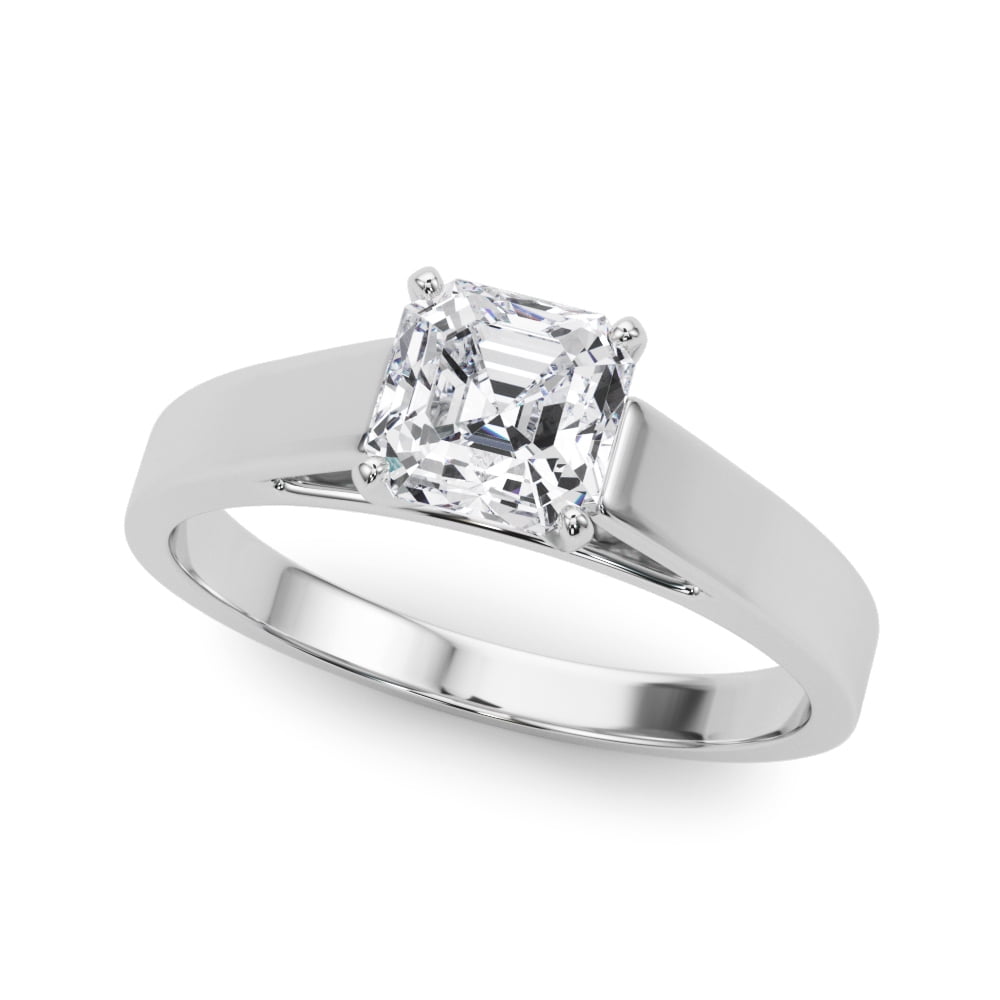 Alor Jewel 2 Ct Asscher Cut Lab Created Diamond Solitaire Ring - 14K ...