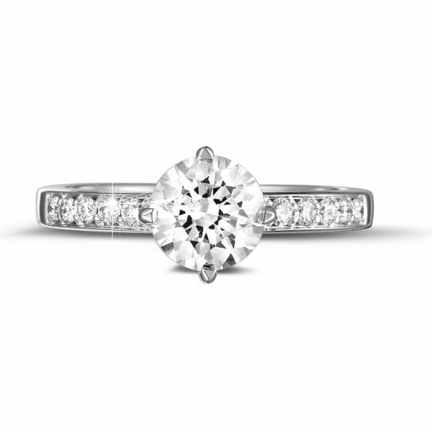 Alor Jewel 2 Ct Lab Created Diamond Engagement Wedding Ring - Round Cut Design - 14K White Gold ...