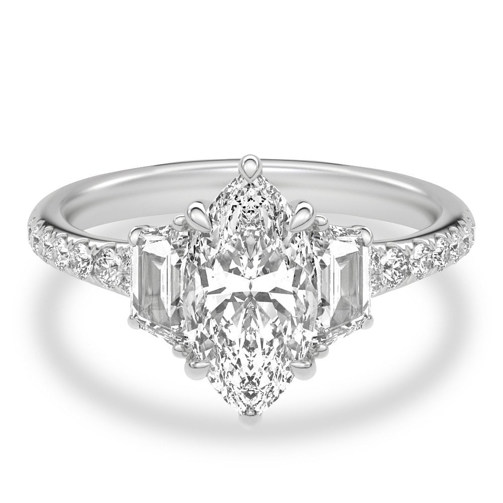 Alor Jewel 2 Ct Marquise Cut Diamond Halo Engagement Ring - Stunning 3 ...