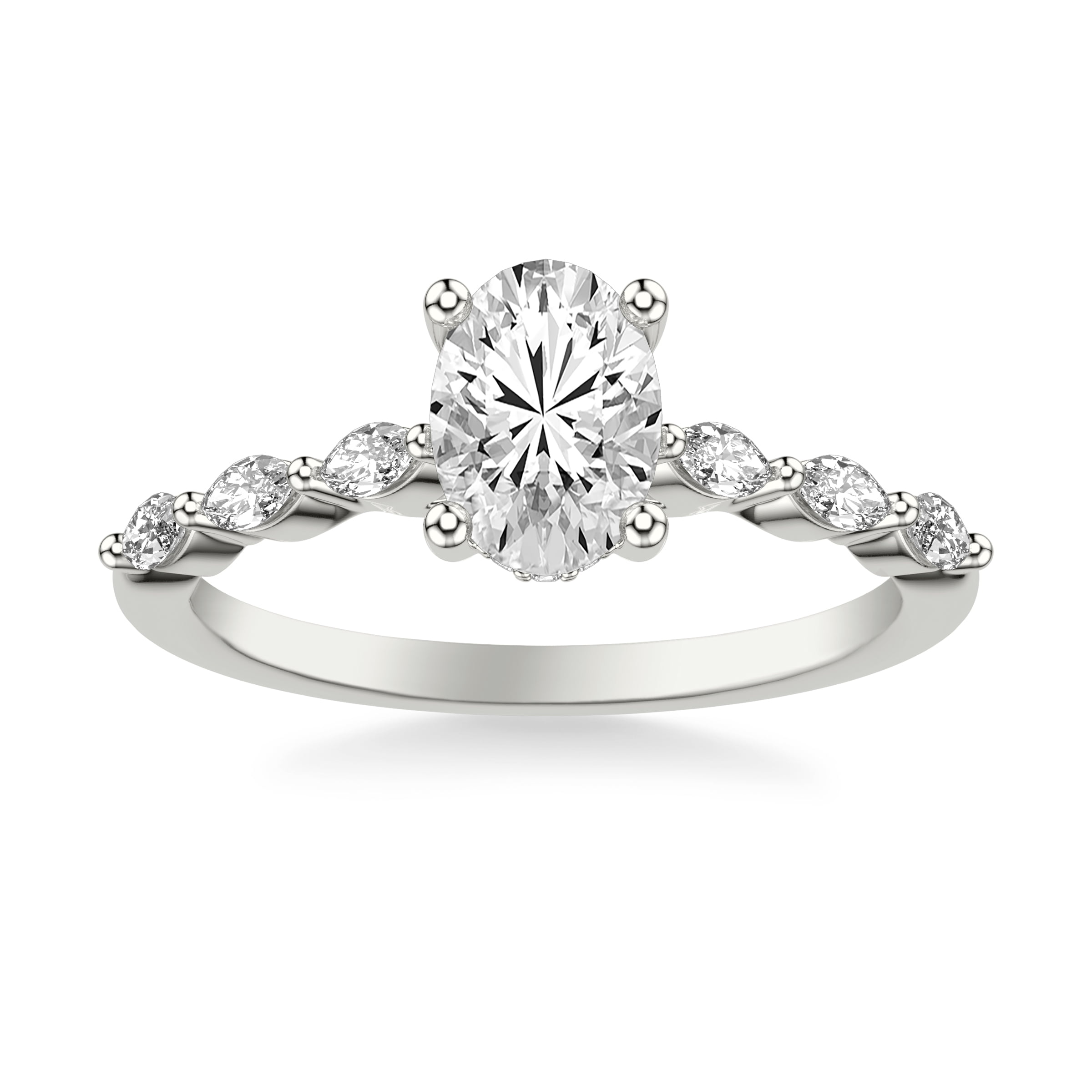 Alor Jewel 2 Ct Oval Cut Engagement Solitaire Ring - 14K White Gold ...