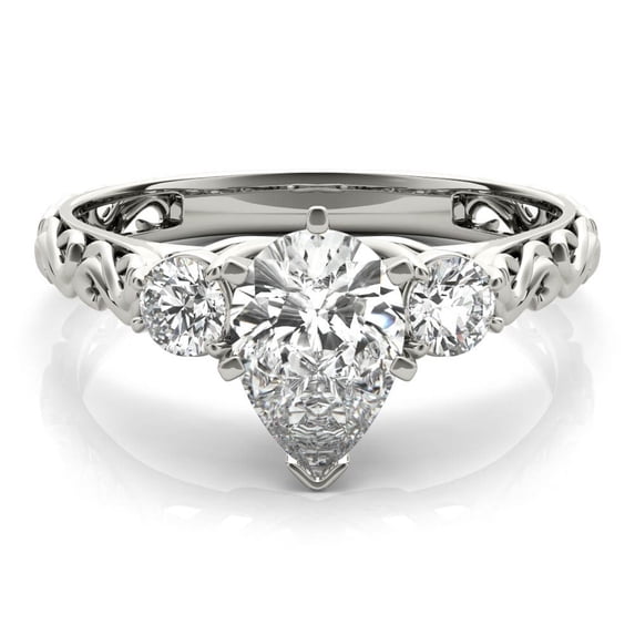 Alor Jewel 2 Ct Pear Cut Lab Created Diamond Engagement Ring - Vintage ...