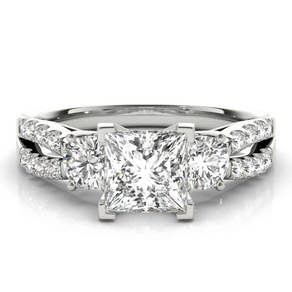 Alor Jewel 2 Ct Princess Cut Lab-Created Diamond Engagement Ring ...