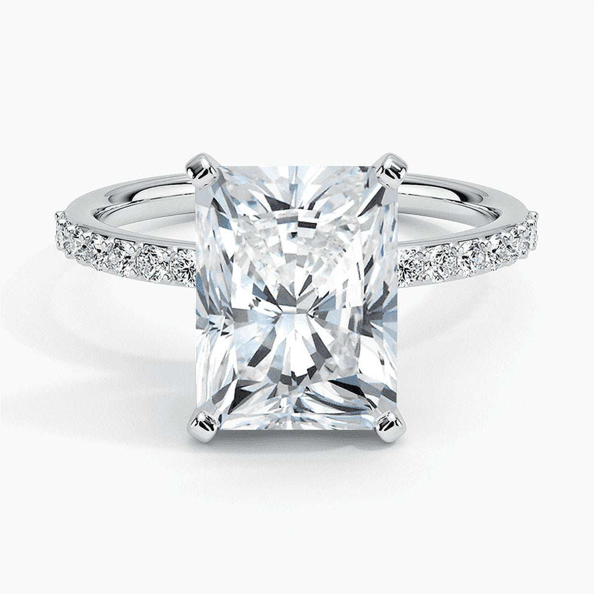 Alor Jewel 2 Ct Radiant Cut Lab Created Diamond Simple Ring - 14K White ...