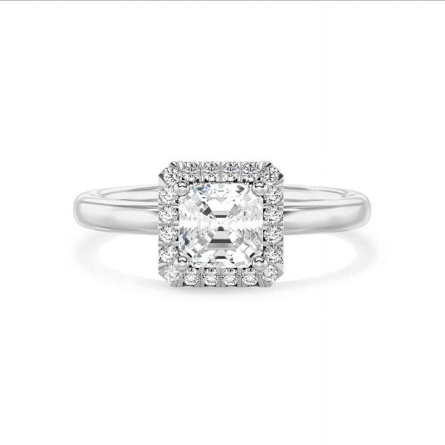 Alor Jewel Asscher Cut Lab Created Diamond Ring - 14K White Gold Over ...