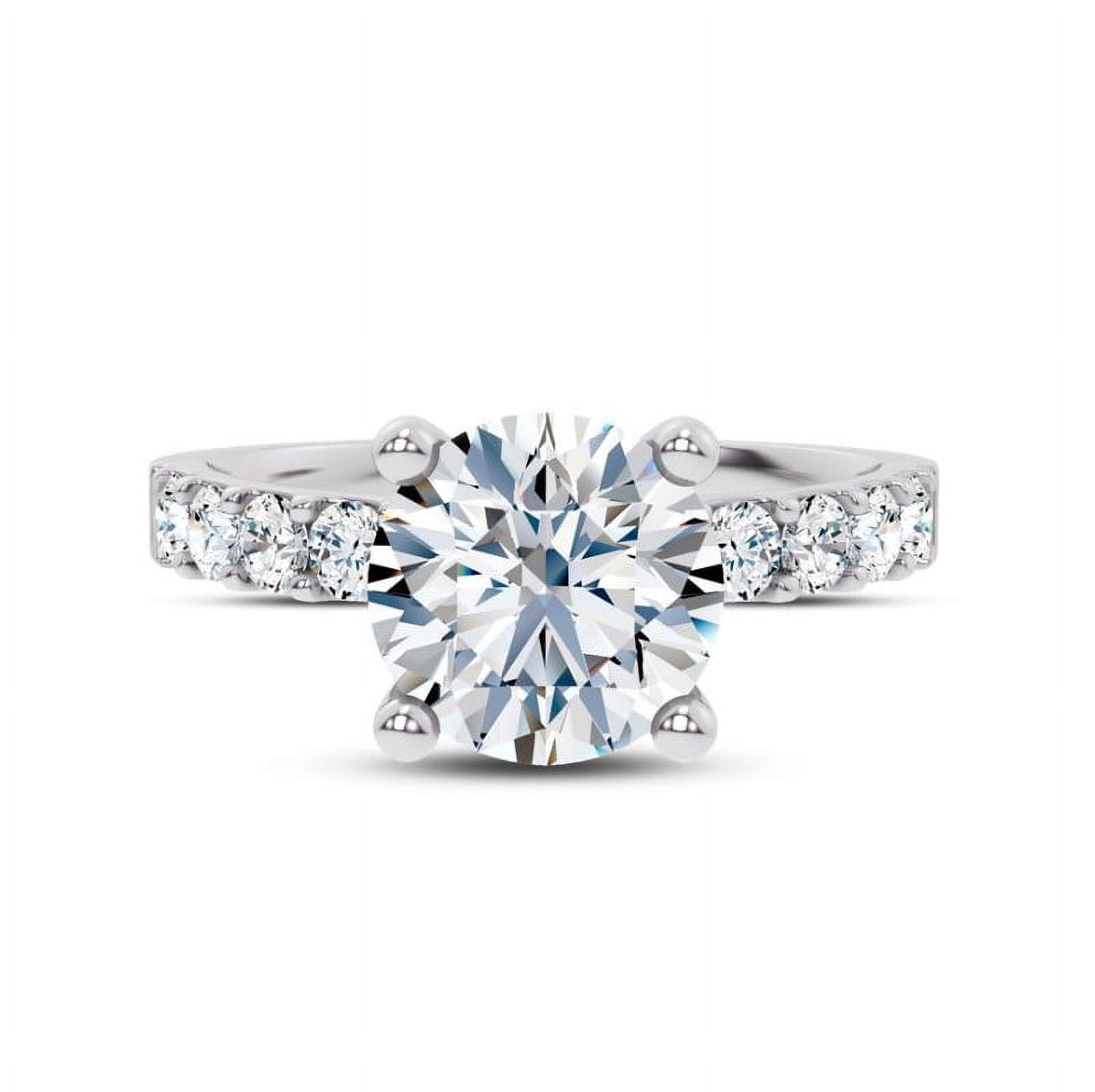 Alor Jewel Brilliant 2 Ct Round Cut Engagement Solitaire with Accent ...