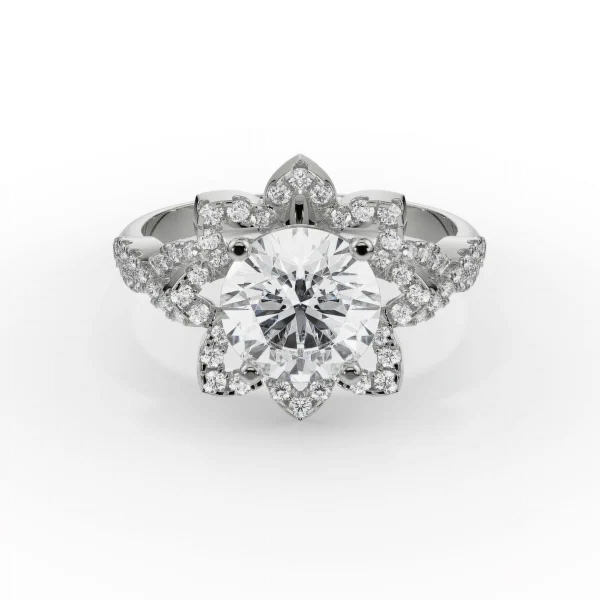 Alor Jewel Diamond Engagement Rings for Women - 14K White Gold Over ...