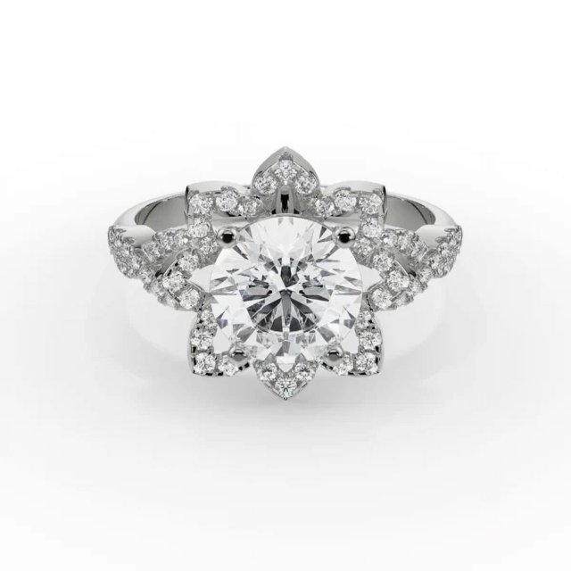 Alor Jewel Diamond Engagement Rings for Women - 14K White Gold Over ...