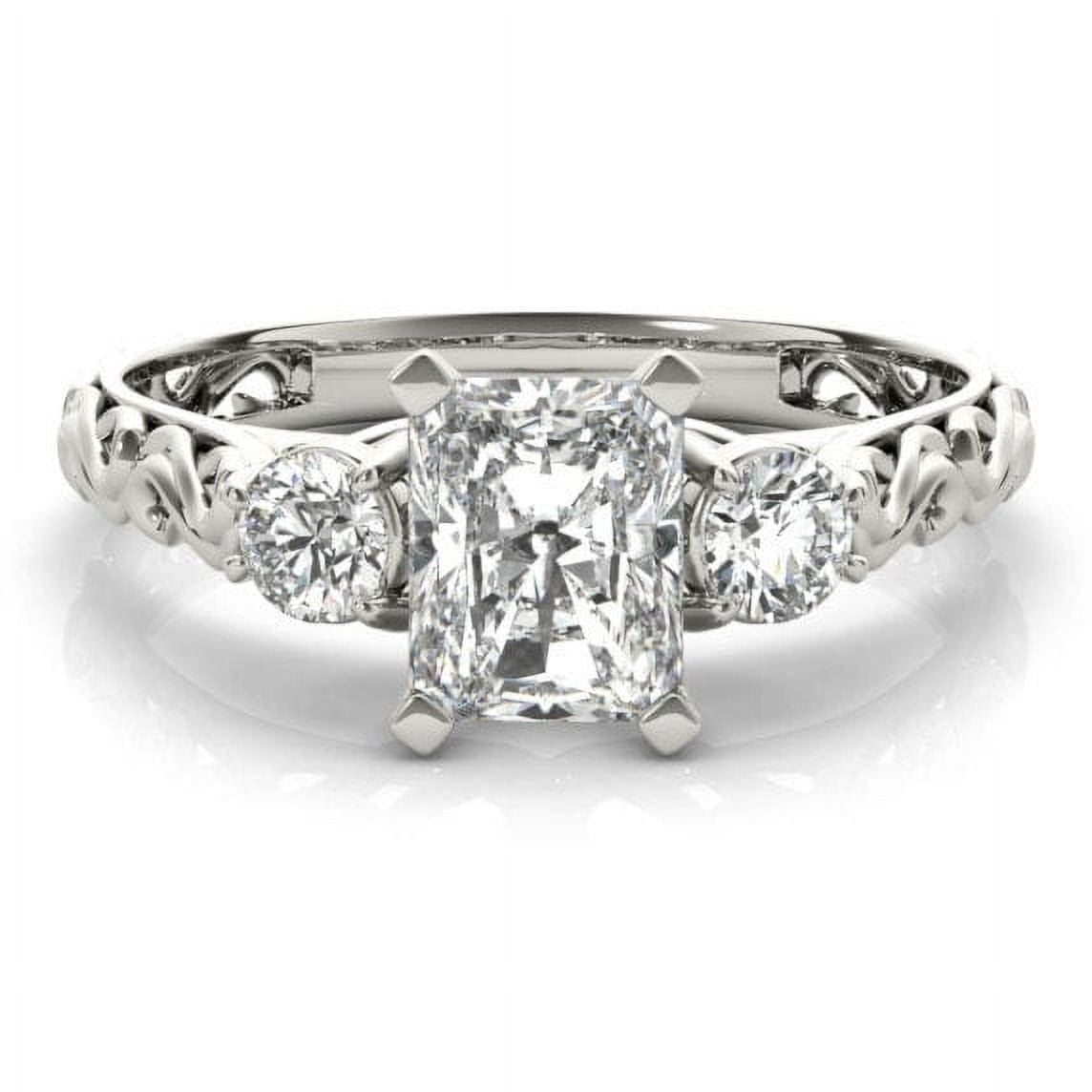 Alor Jewel Lab Created 2 Ct Radiant Cut Diamond Ring - 14K White Gold ...