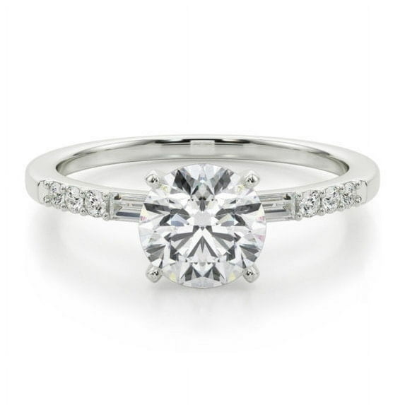 Alor Jewel Lab Created Diamond Women's Ring - 14K White Gold Over - 1.8 Ct Round Cut - Stunning ...