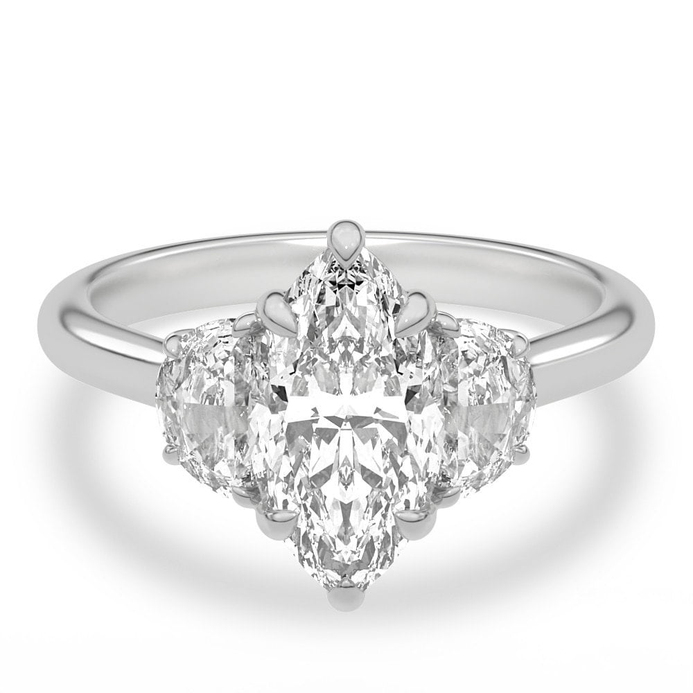 Alor Jewel Marquise Cut Diamonds Engagement Rings - 2.2 Ct Lab-Created ...