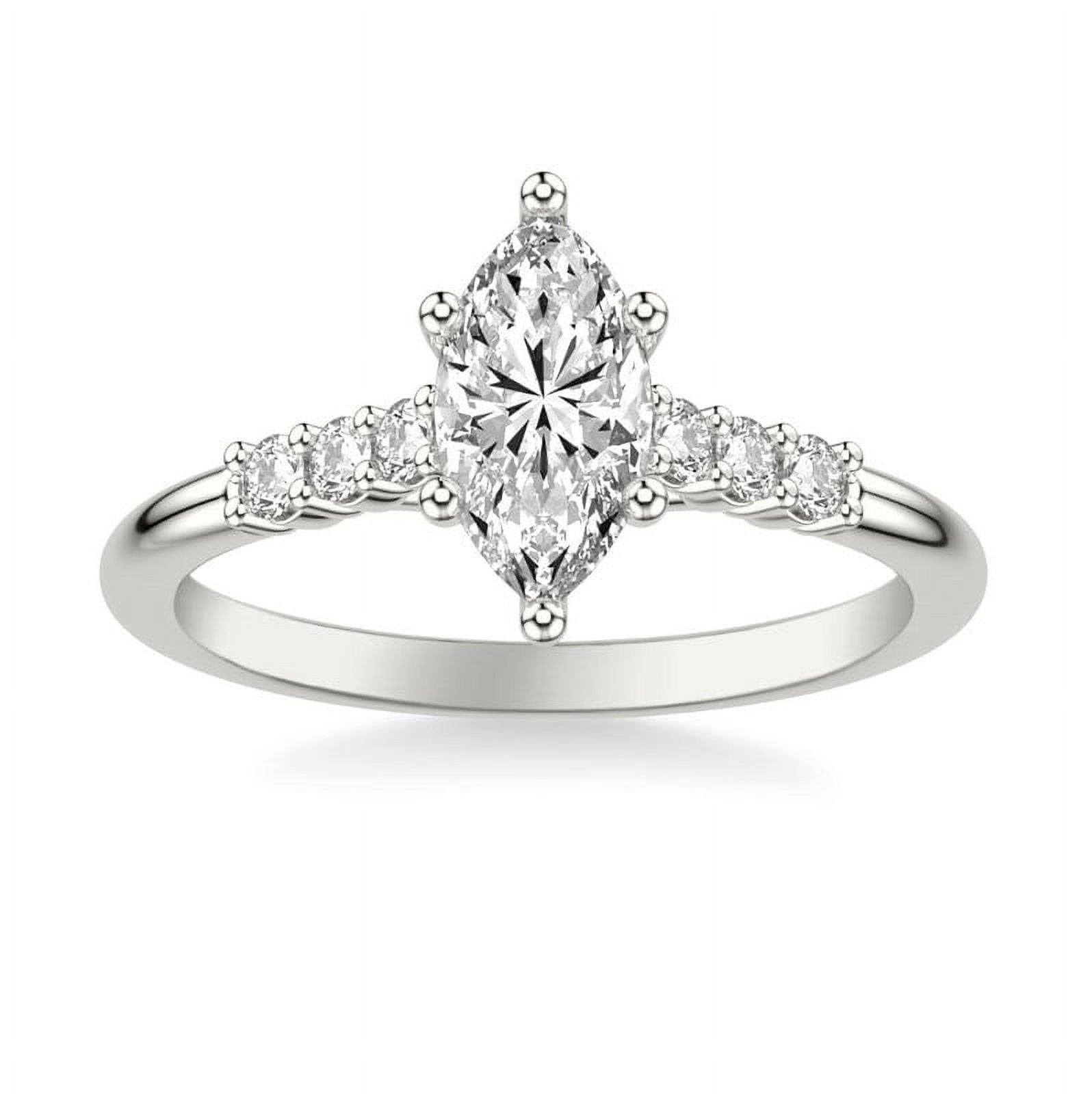 Alor Jewel Marquise Cut Solitaire Diamond Engagement Ring for Women - 1.4 Ct Lab Created Diamond ...