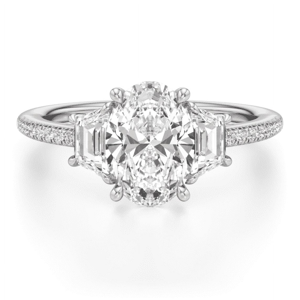 Alor Jewel Oval Cut Engagement Ring - 2 Ct Solitaire Ring with Accent ...