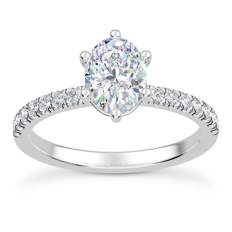 Alor Jewel Oval Cut Engagement Solitaire Rings for Women's - 2.2 Ct Lab ...