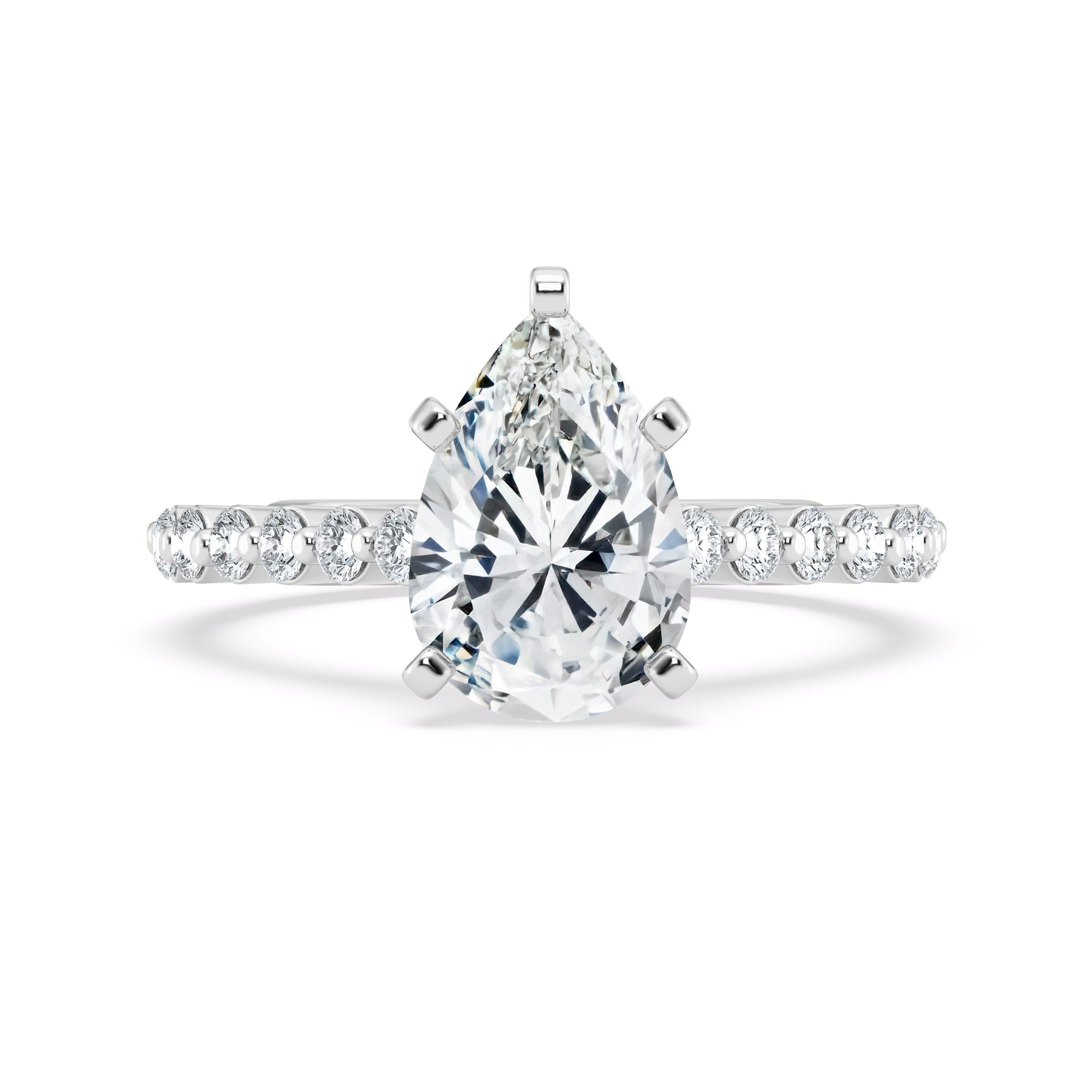 Alor Jewel Pear Cut Diamond Jewelry - 1.7 Ct Lab Created Bezel Set Ring ...