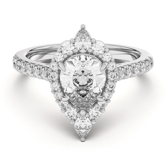 Alor Jewel Pear Cut Engagement Solitaire Ring - 1.4 Ct Lab-Created ...