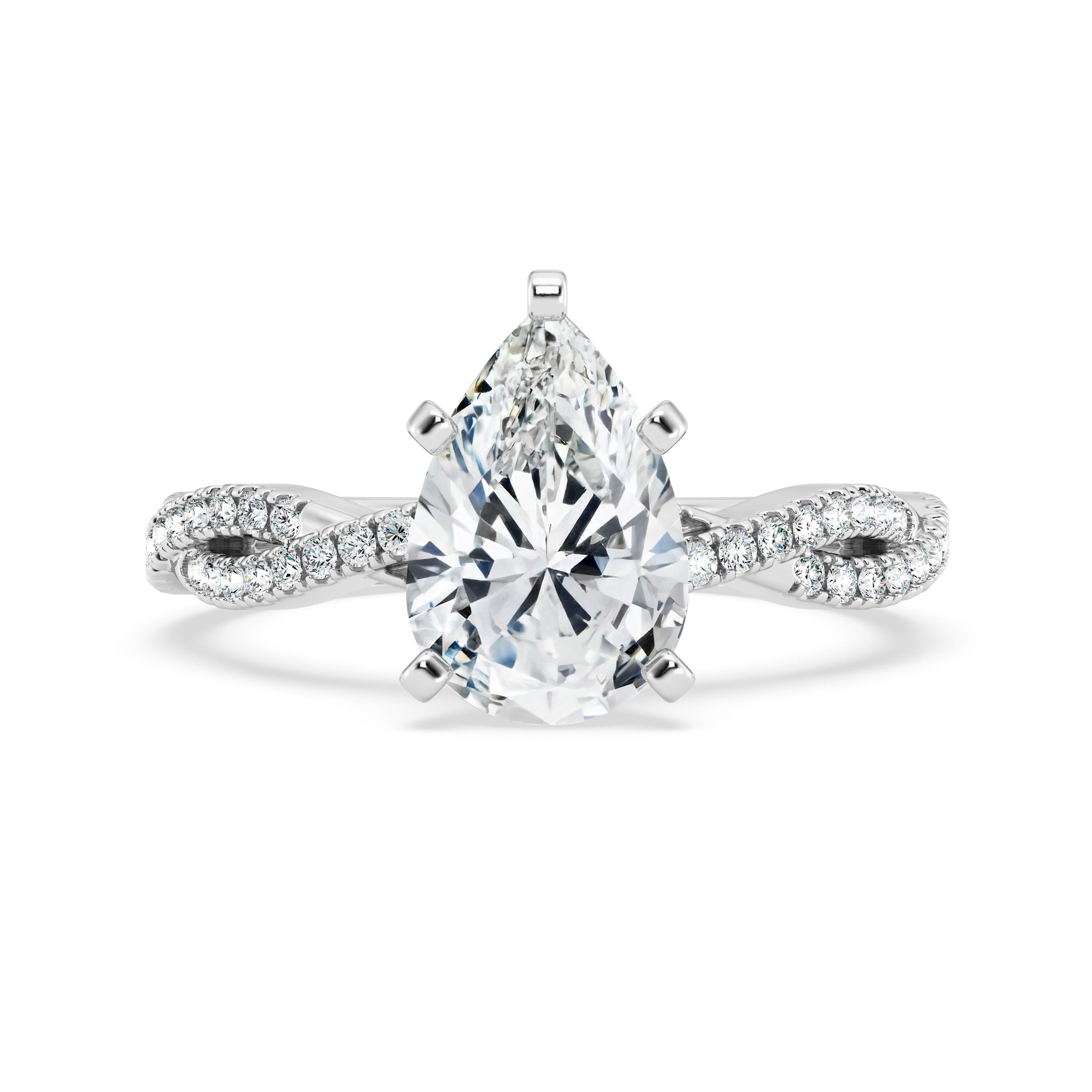 Alor Jewel Pear Cut Engagement Solitaire Ring - 1.5 Ct Lab-Created ...