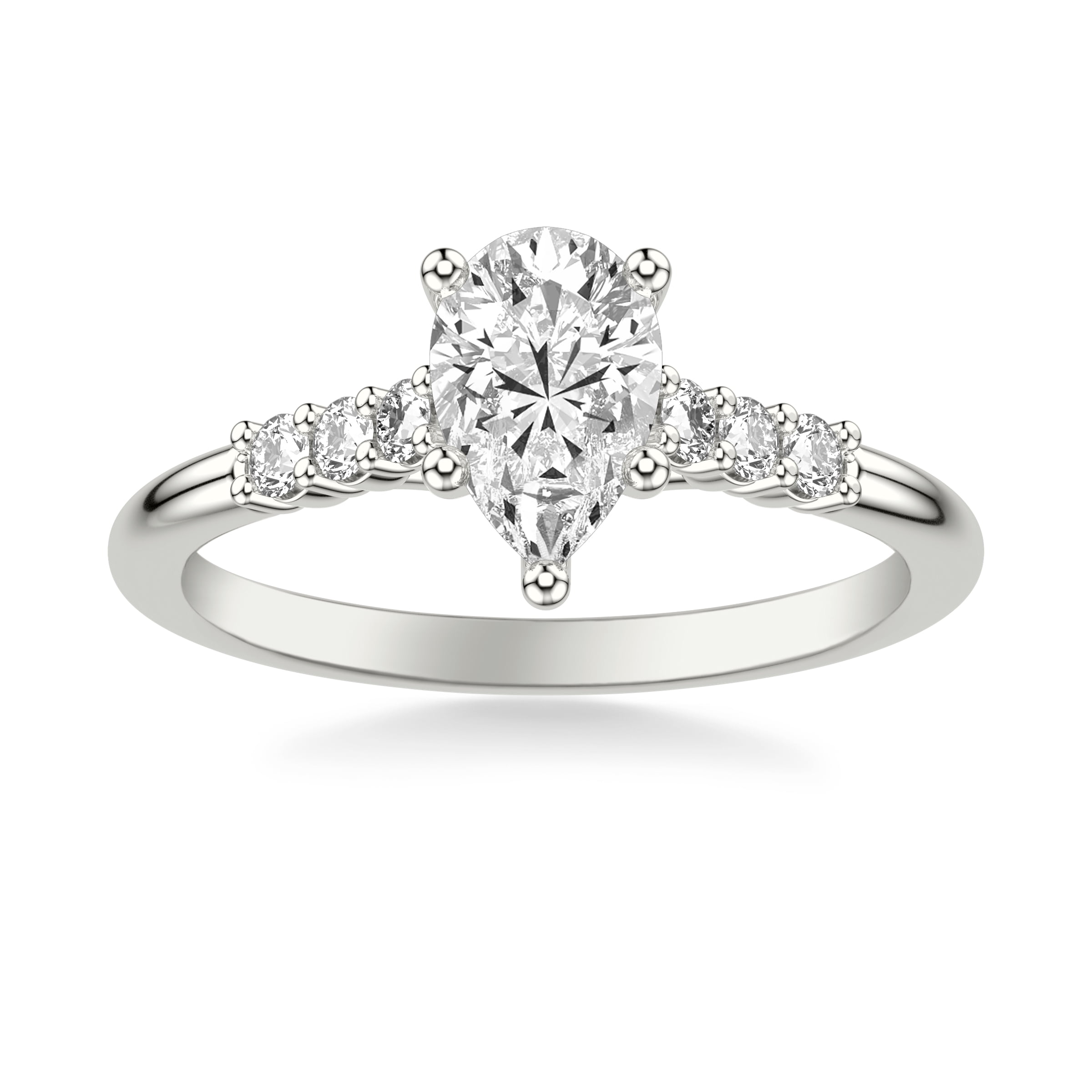 Alor Jewel Pear Cut Lab Created Diamond Ring with Accents - 1.2 Ct ...