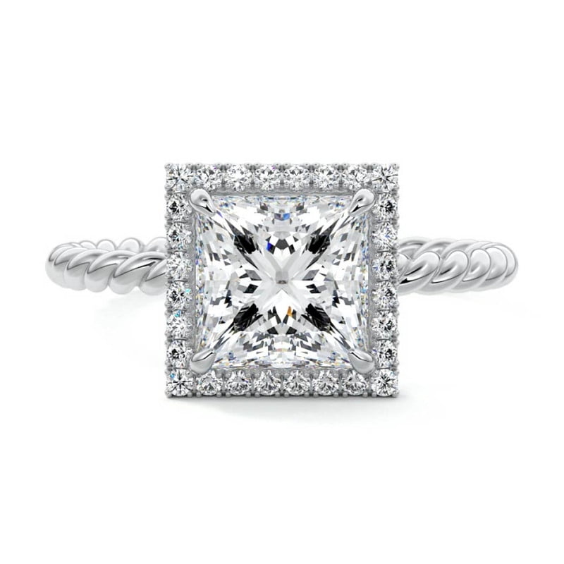 Alor Jewel Princess Cut 1.9 Ct Moissanite Twisted Wedding Ring ...