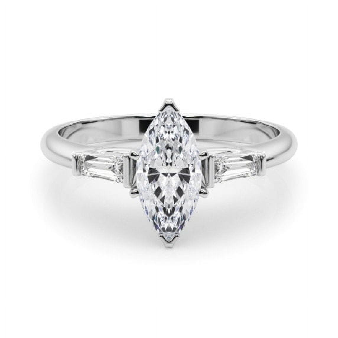 Alor Jewel Prong Set Three Stone Ring - 1.9 Ct Marquise Cut Lab Created ...