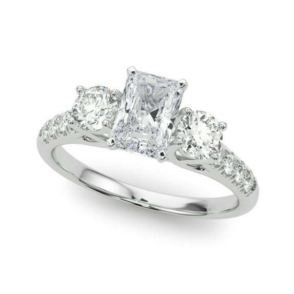 Alor Jewel Radiant Cut Engagement Solitaire with Accent Rings - 1.8 Ct ...