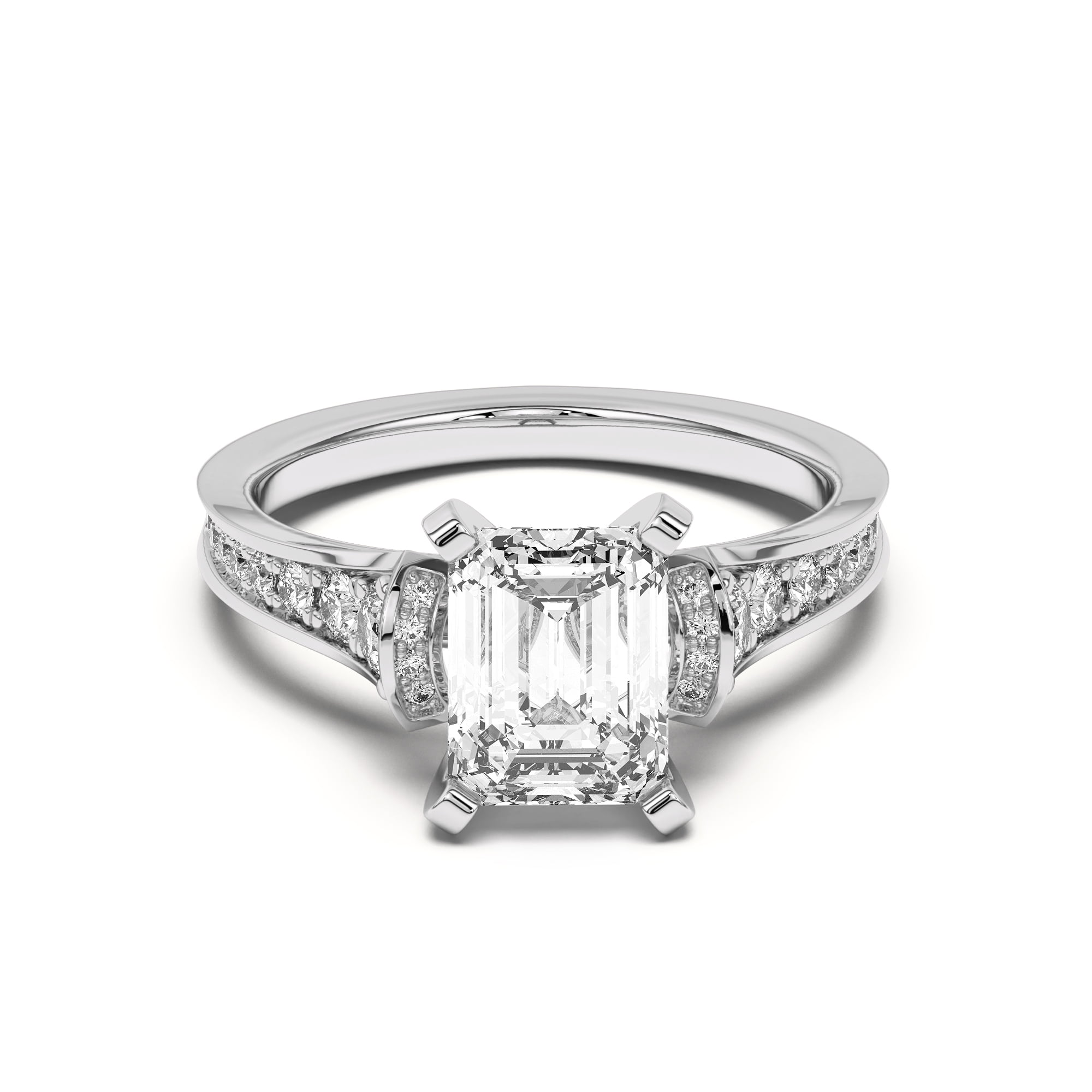Alor Jewel Solitaire with Accents Women Diamond Ring - 1.7 Ct Emerald ...