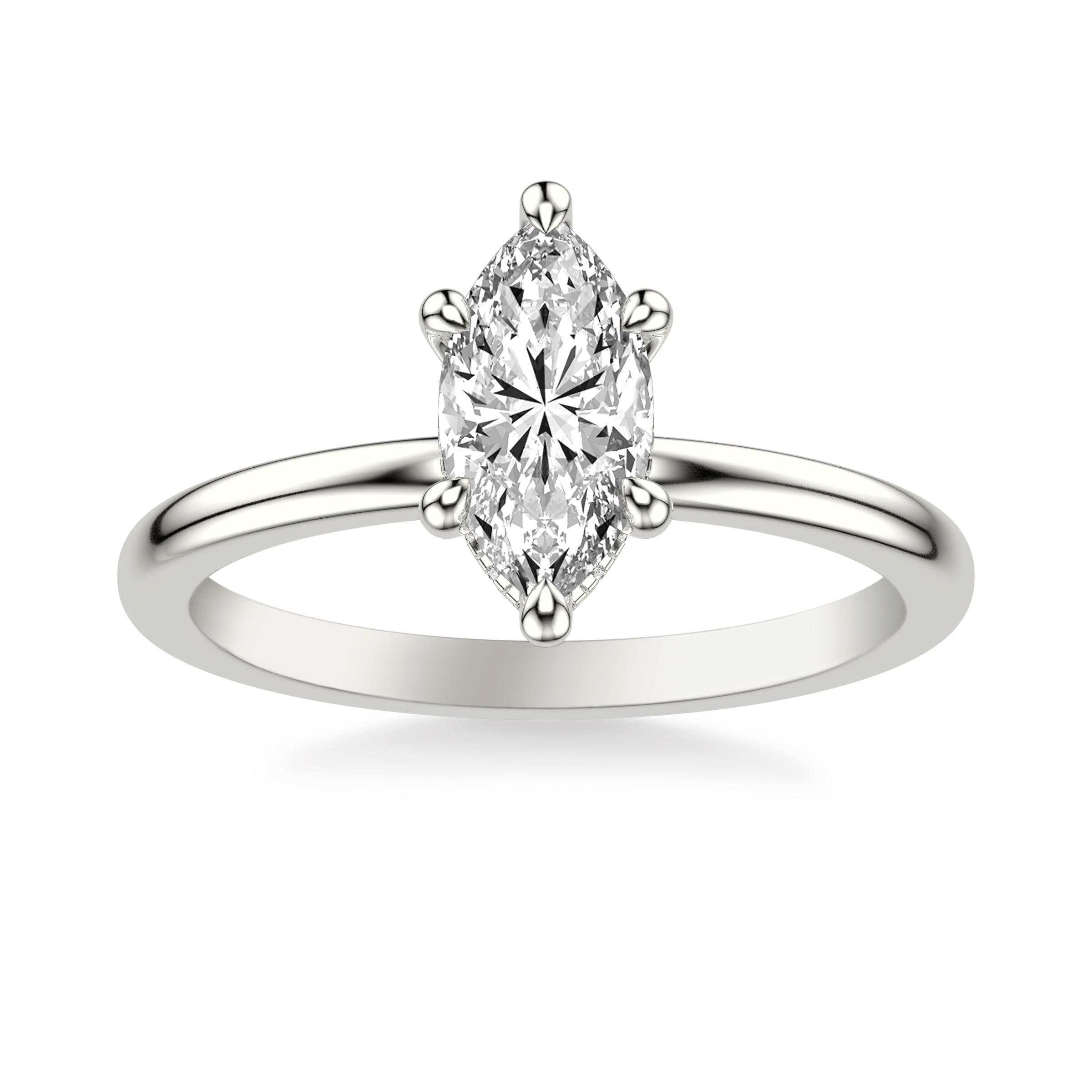 Alor Jewel Solitaire Engagement Ring for Women - Hidden Halo Marquise ...