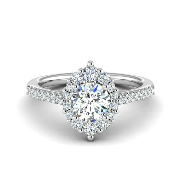 Alor Jewel 1.6 Ct Cushion Lab Created Diamond Solitaire Floral Ring ...