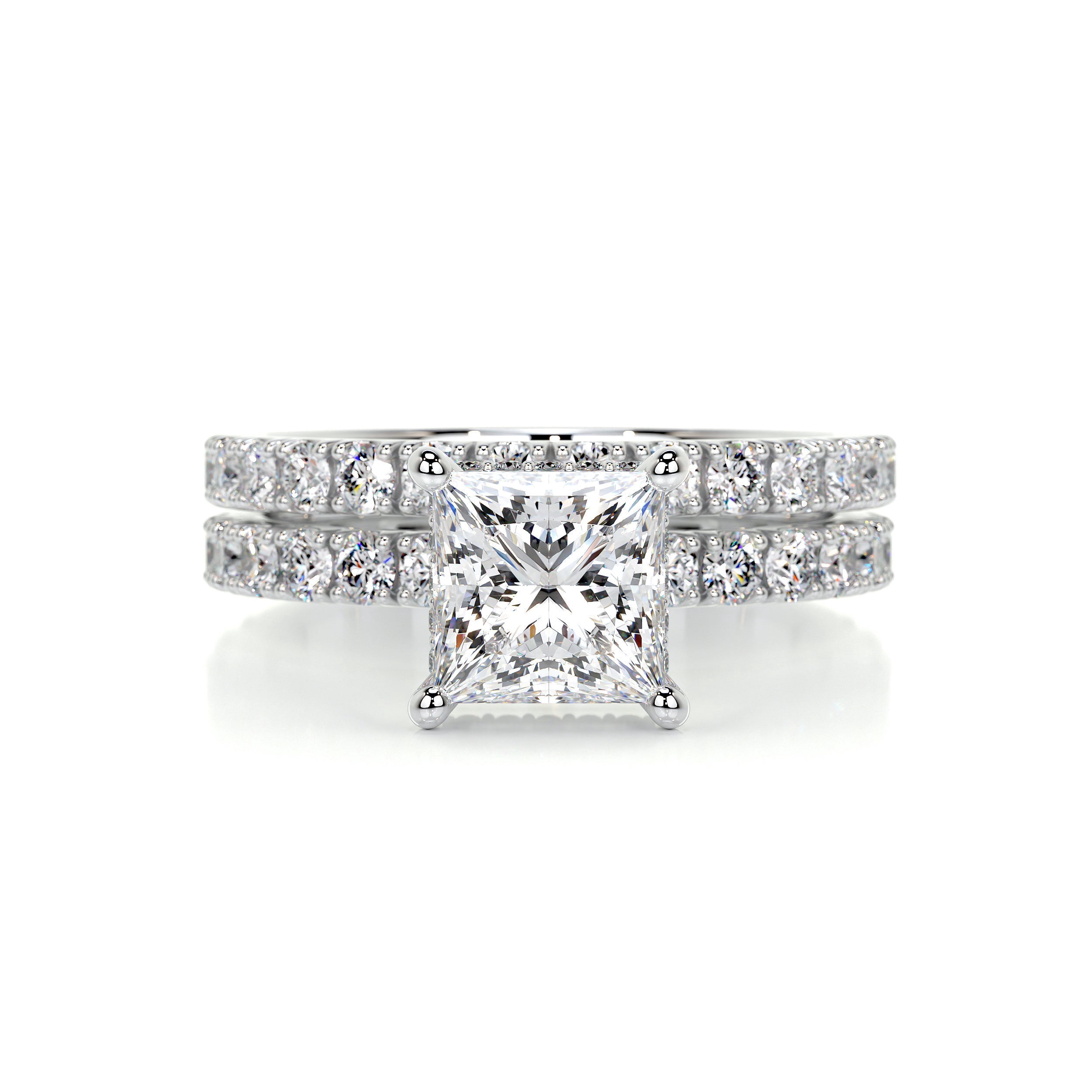 Alor Jewel Stunning 1.9 Ct Princess Cut Two Eternity Ring for Her ...