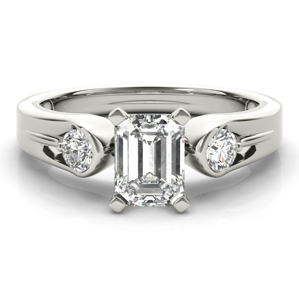 Alor Jewel Three Stone 2 Ct Emerald Cut Lab Created Diamond Ring ...