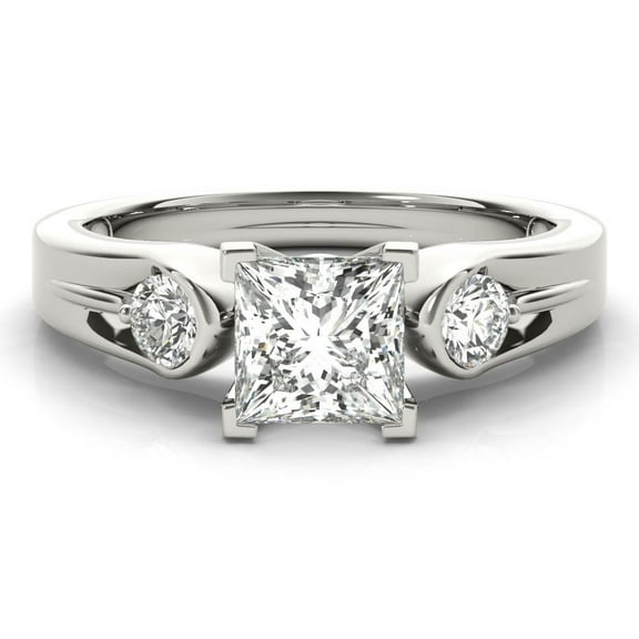 Alor Jewel 1.9 Ct Princess Cut Lab Created Diamond Engagement Ring ...