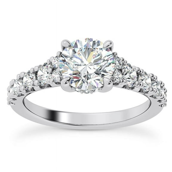Alor Jewel 1.2 Ct Round Cut Lab Created Diamond Ring - 14K White Gold ...