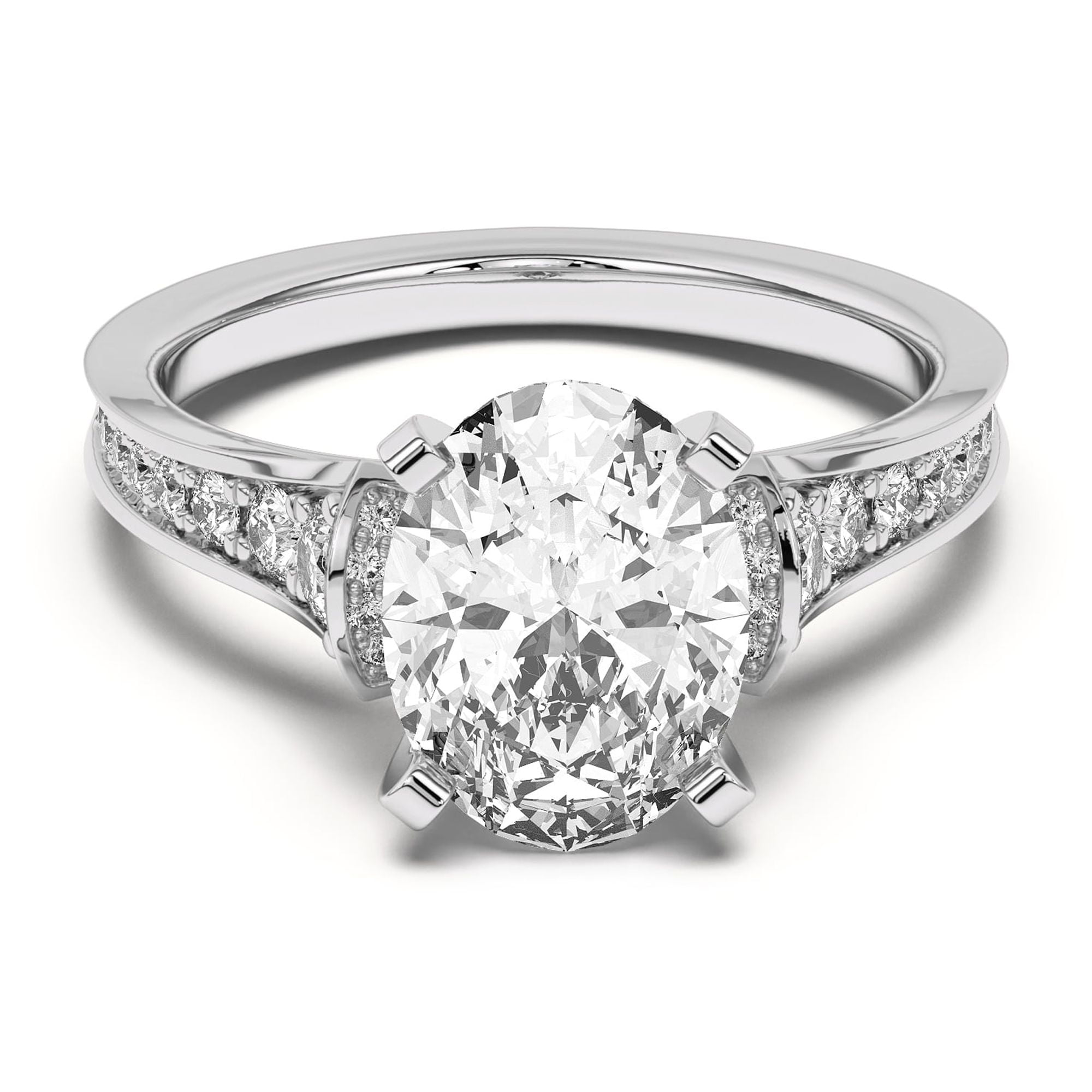 Alor Jewel Women's 14K White Gold Over Solitaire with Accents 1.4 Ct ...