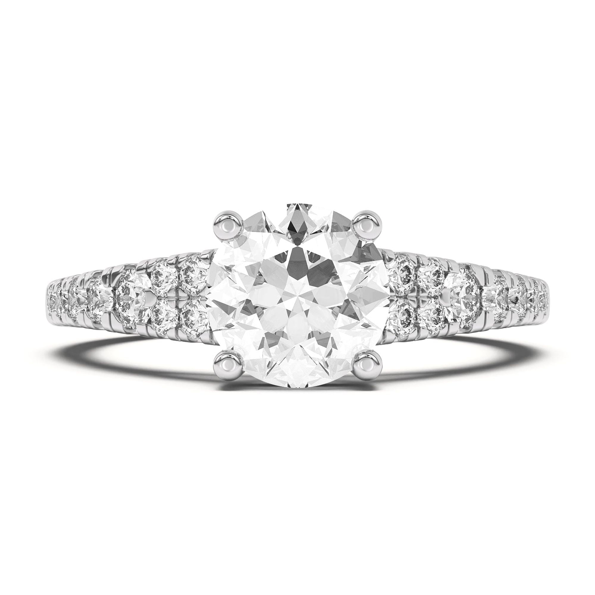 Alor Jewel Women's Solitaire with Accents Ring - 1.4 Ct Round Cut Lab ...