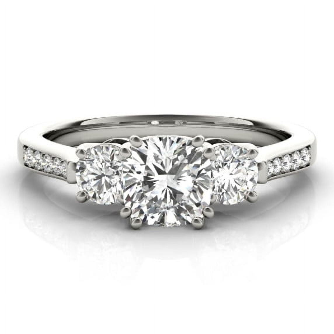 Alor Jewelry 1.3 Ct Cushion Cut Diamond Ring - Moissanite Three Stone ...