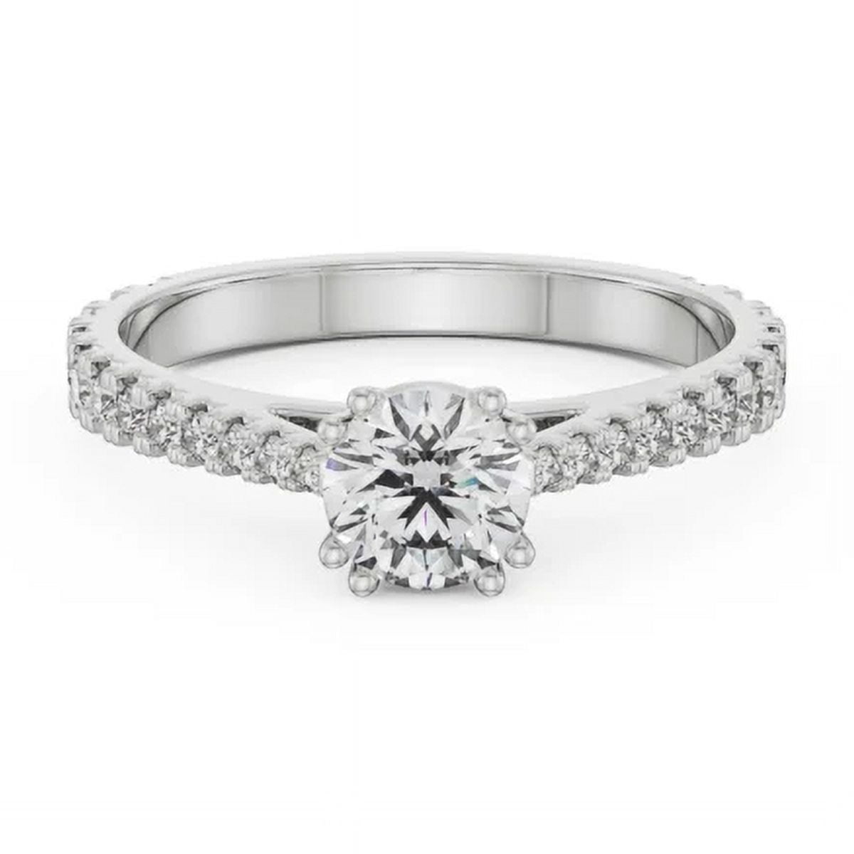 Alor Jewelry 1.3 Ct Moissanite Engagement Ring - 14K White Gold Plated ...