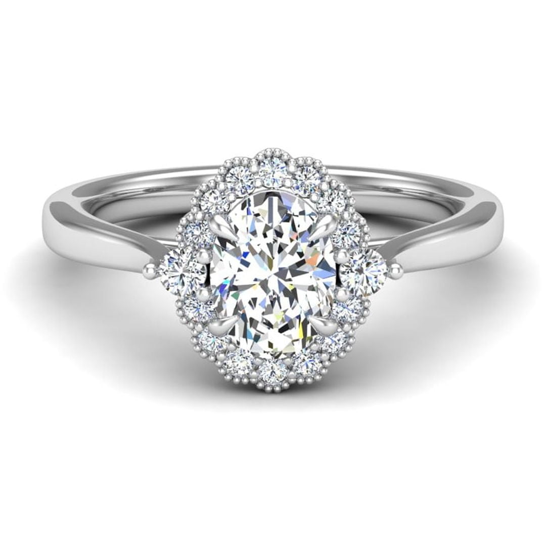 Alor Jewelry 1.3 Ct Oval Cut Diamond Engagement Ring - Exquisite 14K ...
