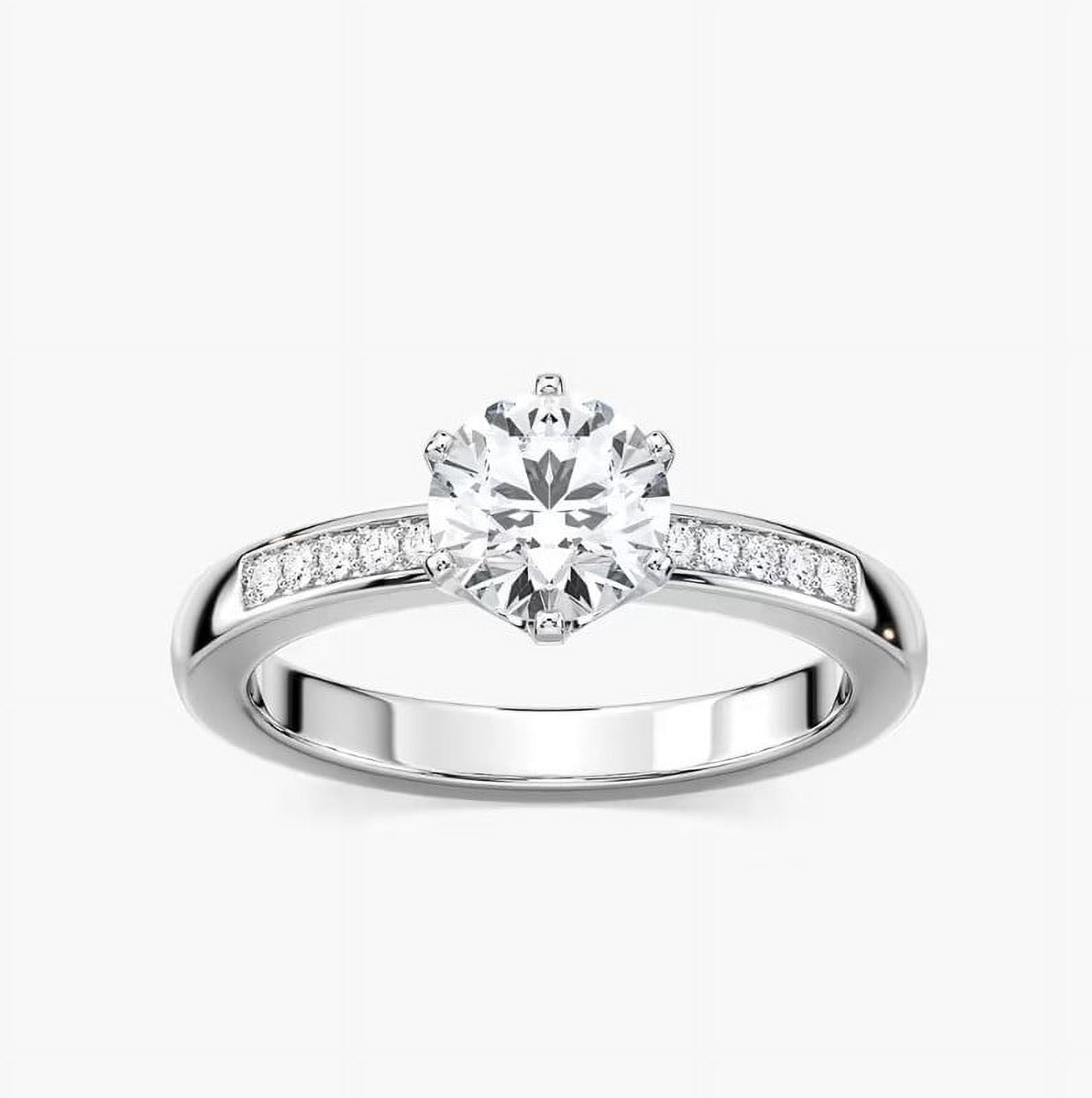 Alor Jewelry 1.3 Ct Round Cut Moissanite Ring - 14K White Gold Plated ...