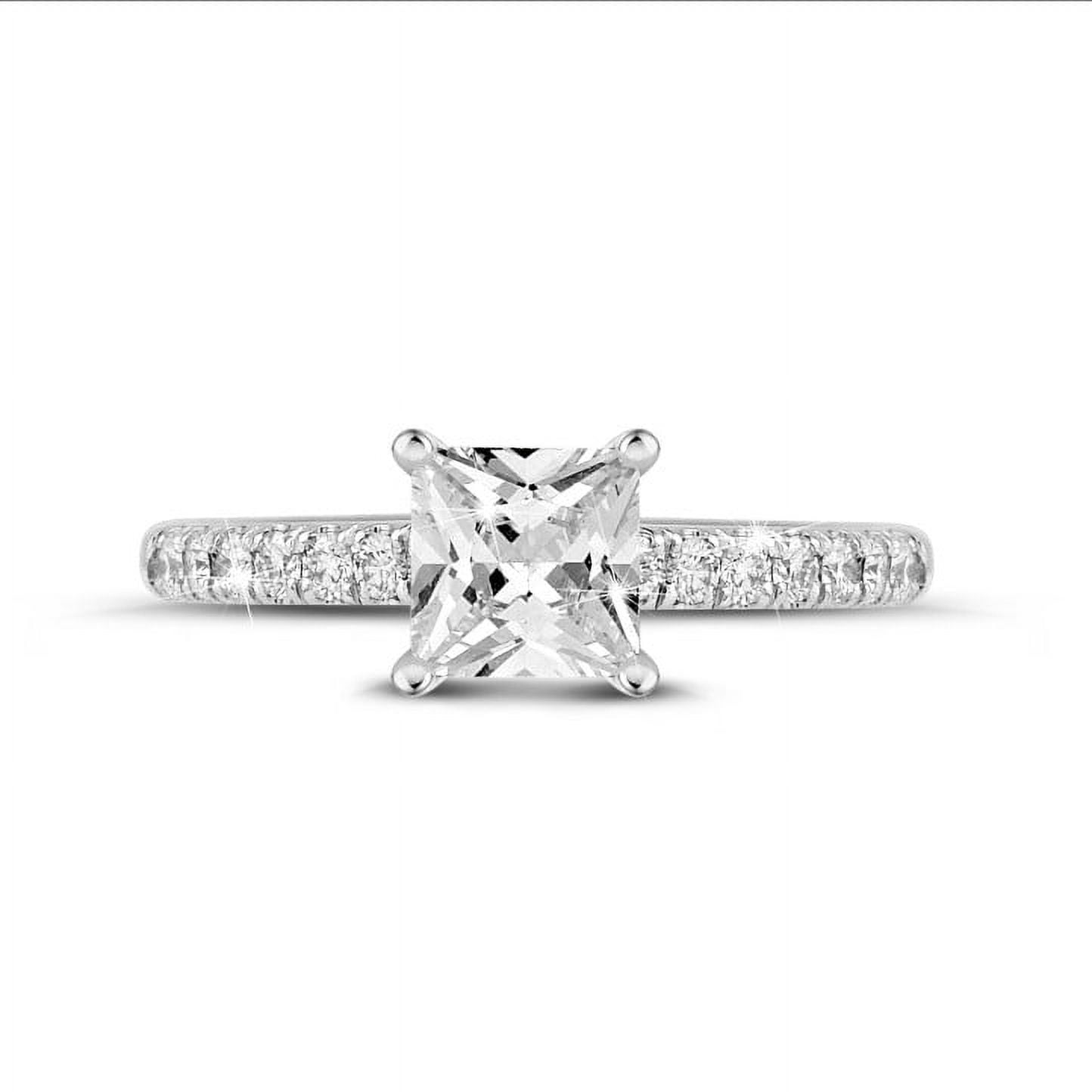 Alor Jewelry 1.5 Ct Princess Cut Moissanite Ring - Elegant 14K White ...