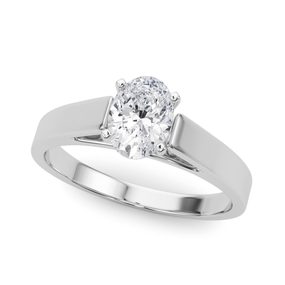 Alor Jewelry 1.6 Ct Oval Cut Moissanite Solitaire Ring - 14K White Gold ...