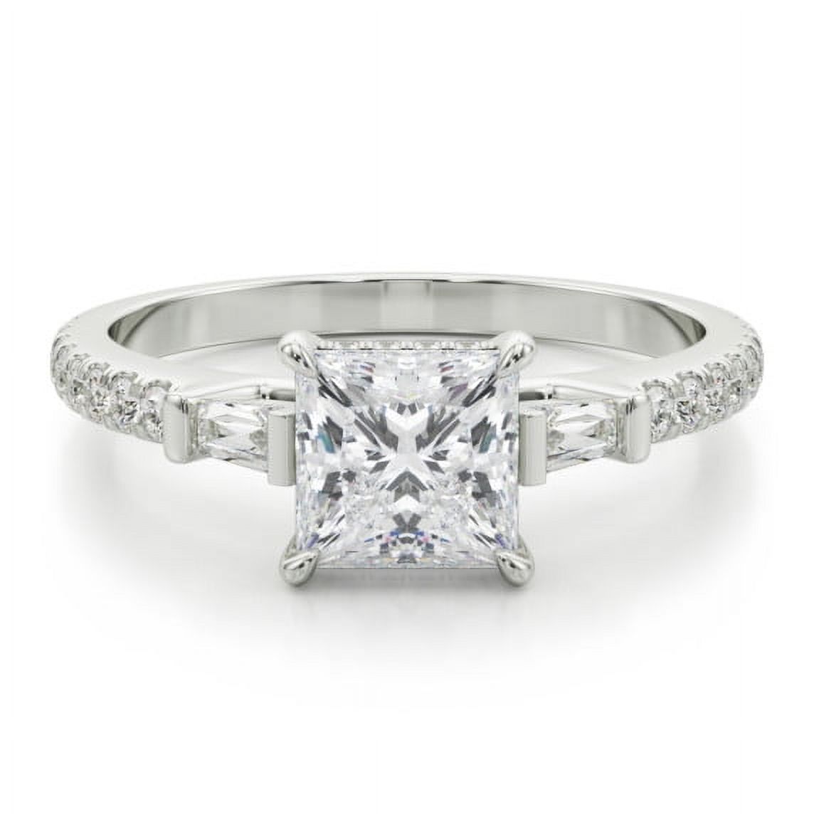 Alor Jewelry 1.6 Ct Princess Cut Moissanite Ring - Three Stone and ...